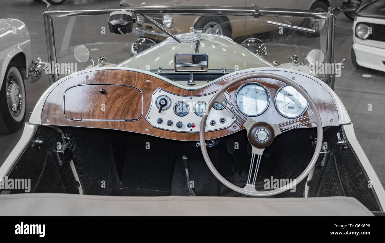 Verona, Italy - May 09,2015: Dashboard detail of an old vintage car ...