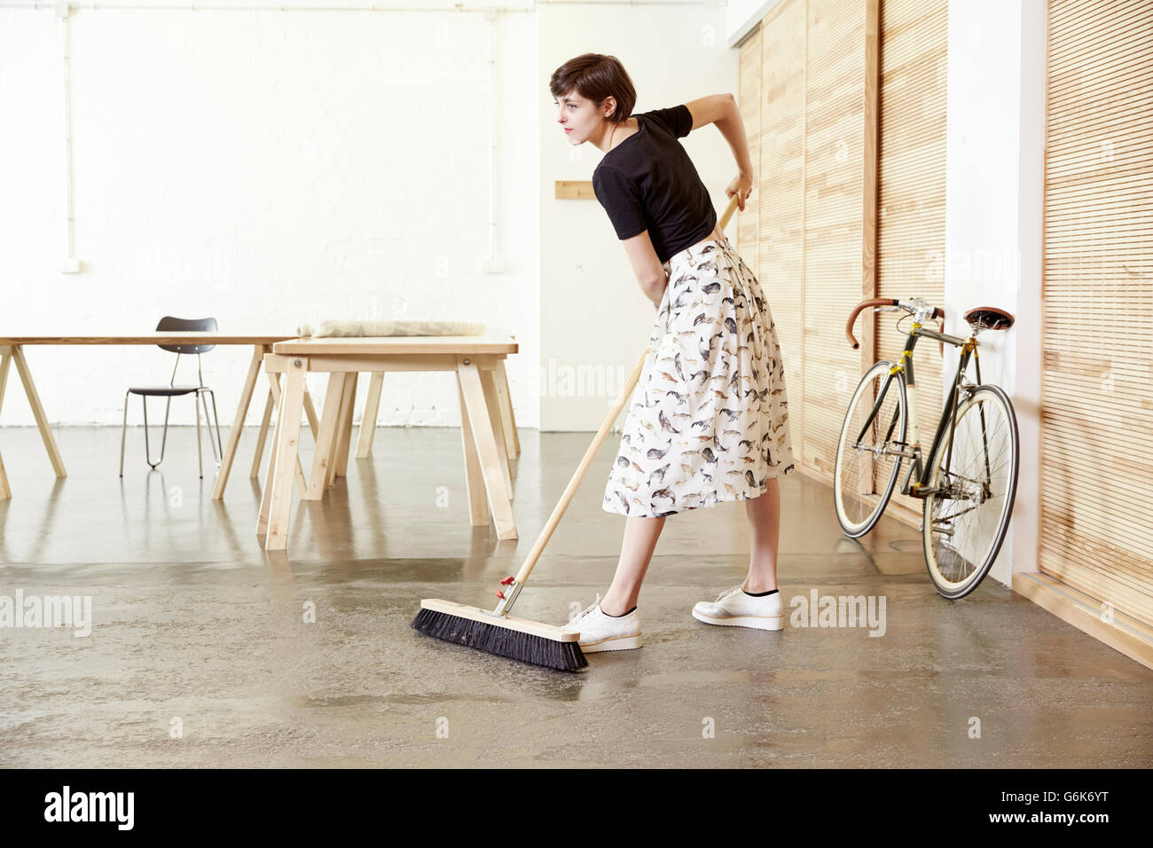 Sweeping bike hi-res stock photography and images - Alamy