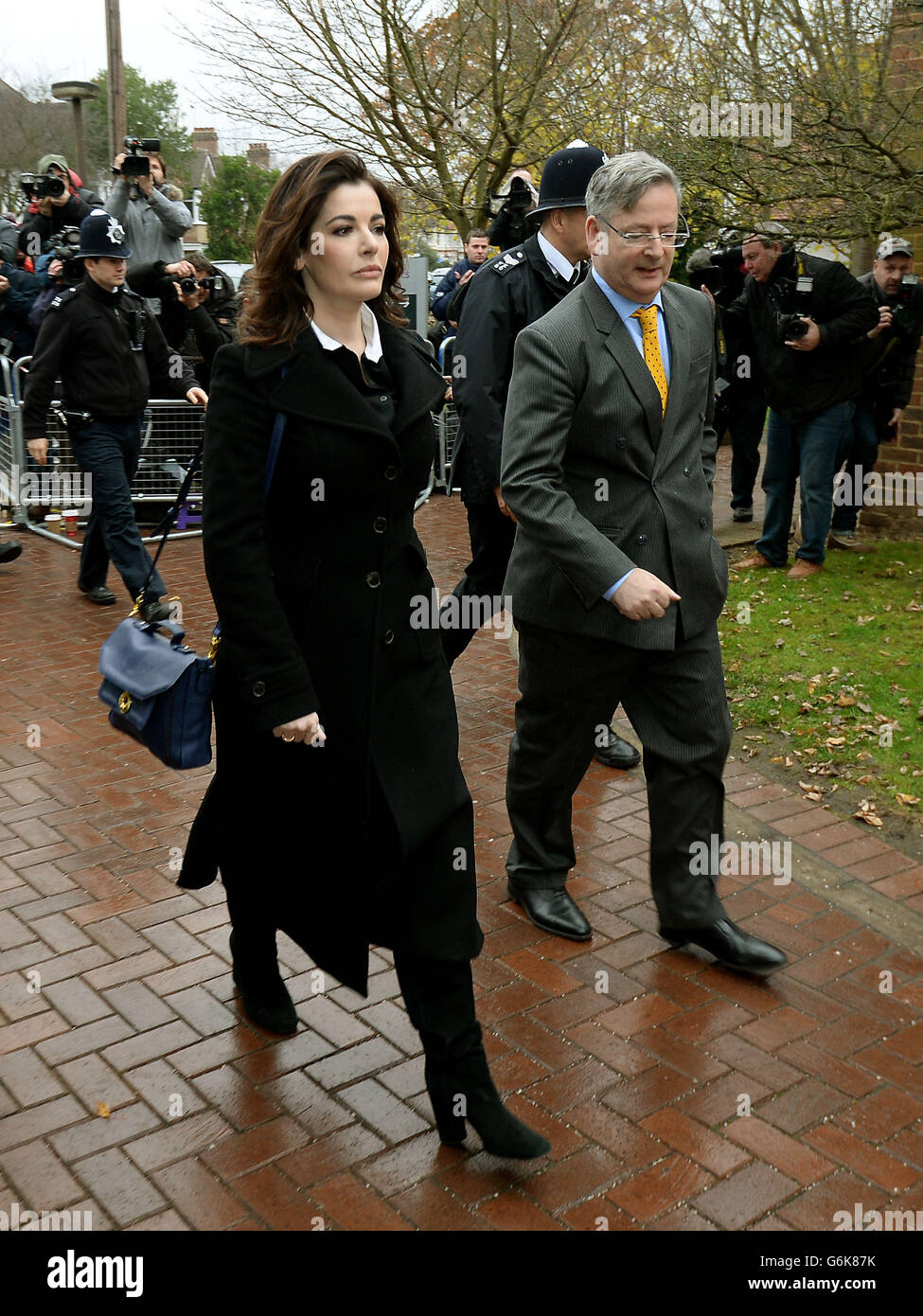 TV cook Nigella Lawson arriving at Isleworth Crown Court in west London ...