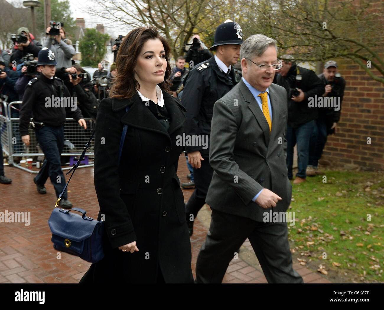 TV cook Nigella Lawson arriving at Isleworth Crown Court in west London ...