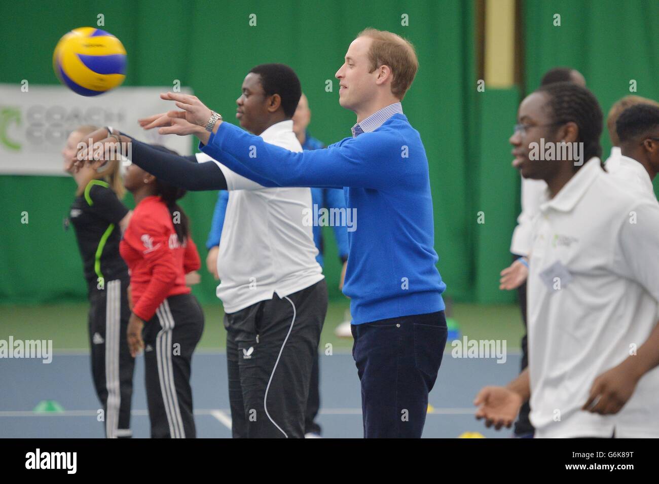 The Duke of Cambridge takes part in a Coach Core apprentice training ...
