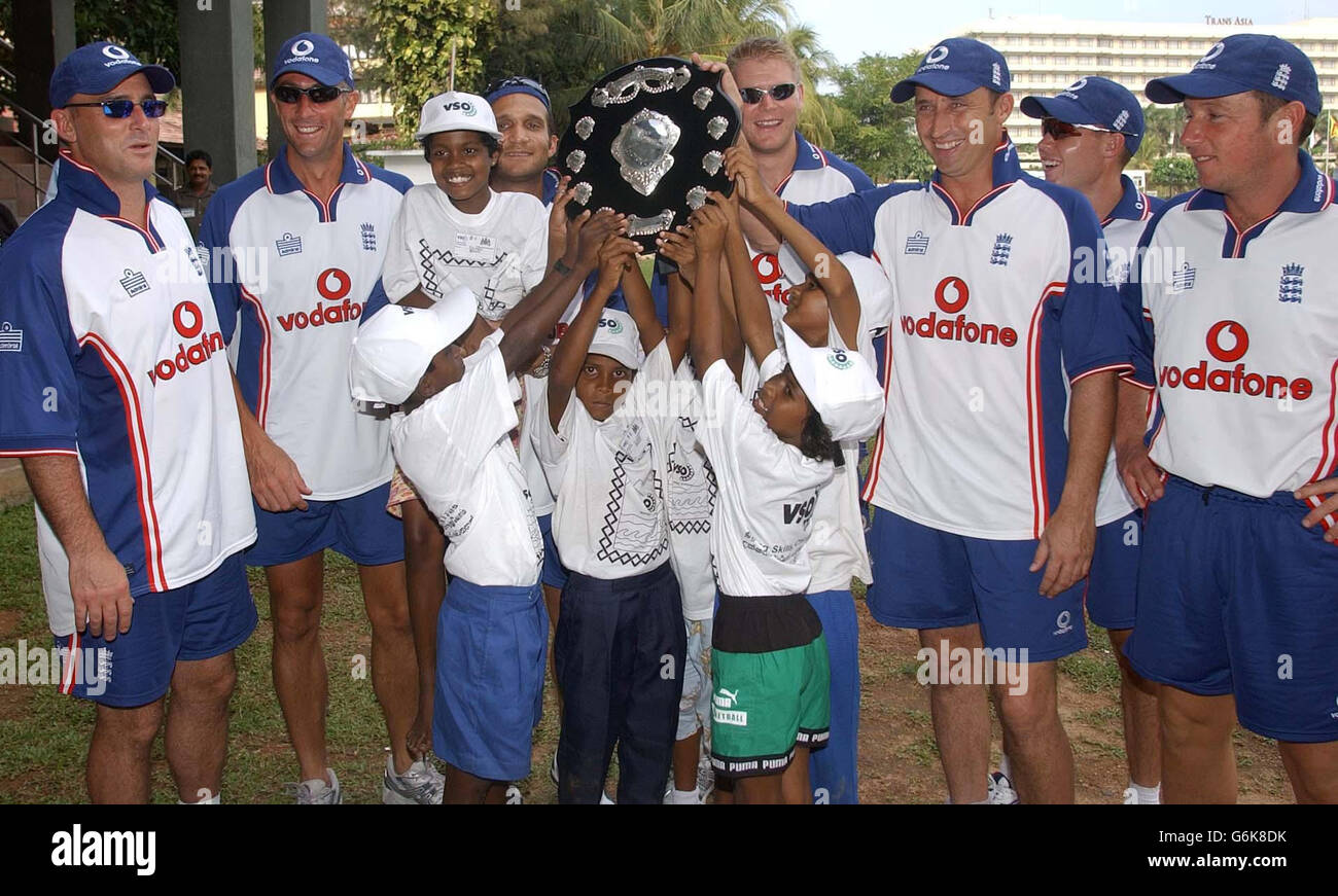Sport Cricket Nasser Hussain Graham Thorpe Mark Butcher Hi Res Stock