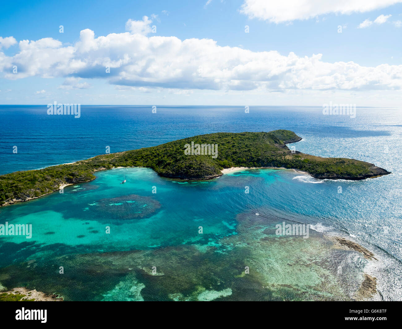 West Indies, Antigua and Barbuda, Antigua, aerial view, Green Island ...