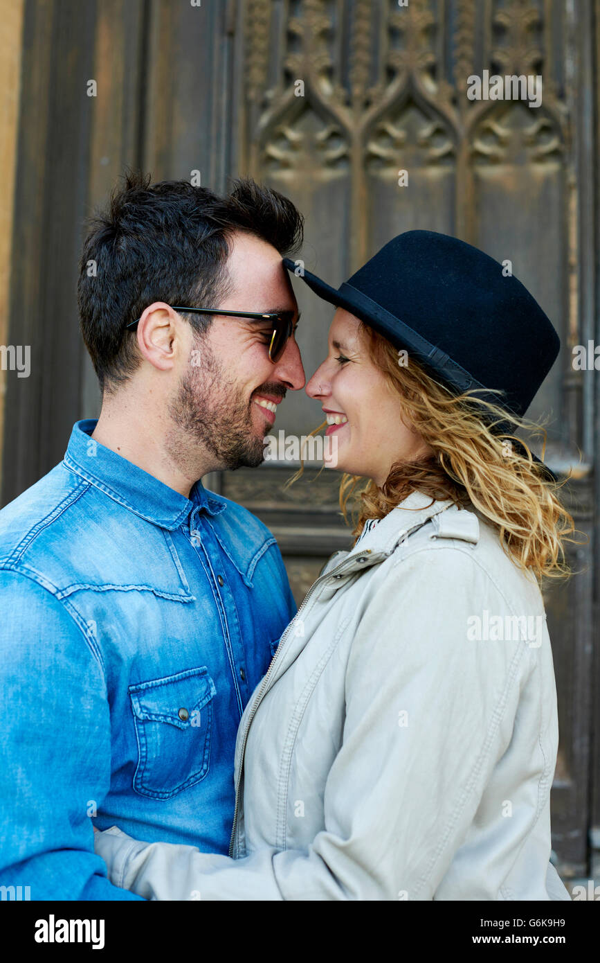 Mid adult couple touching nose hi-res stock photography and images - Alamy