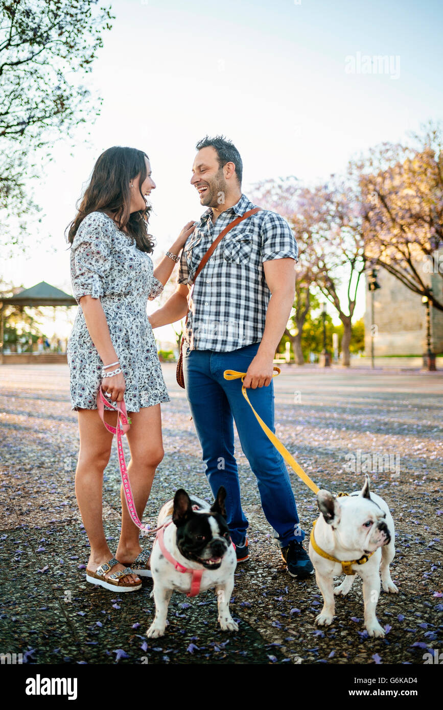Man walking bulldog hi-res stock photography and images - Alamy