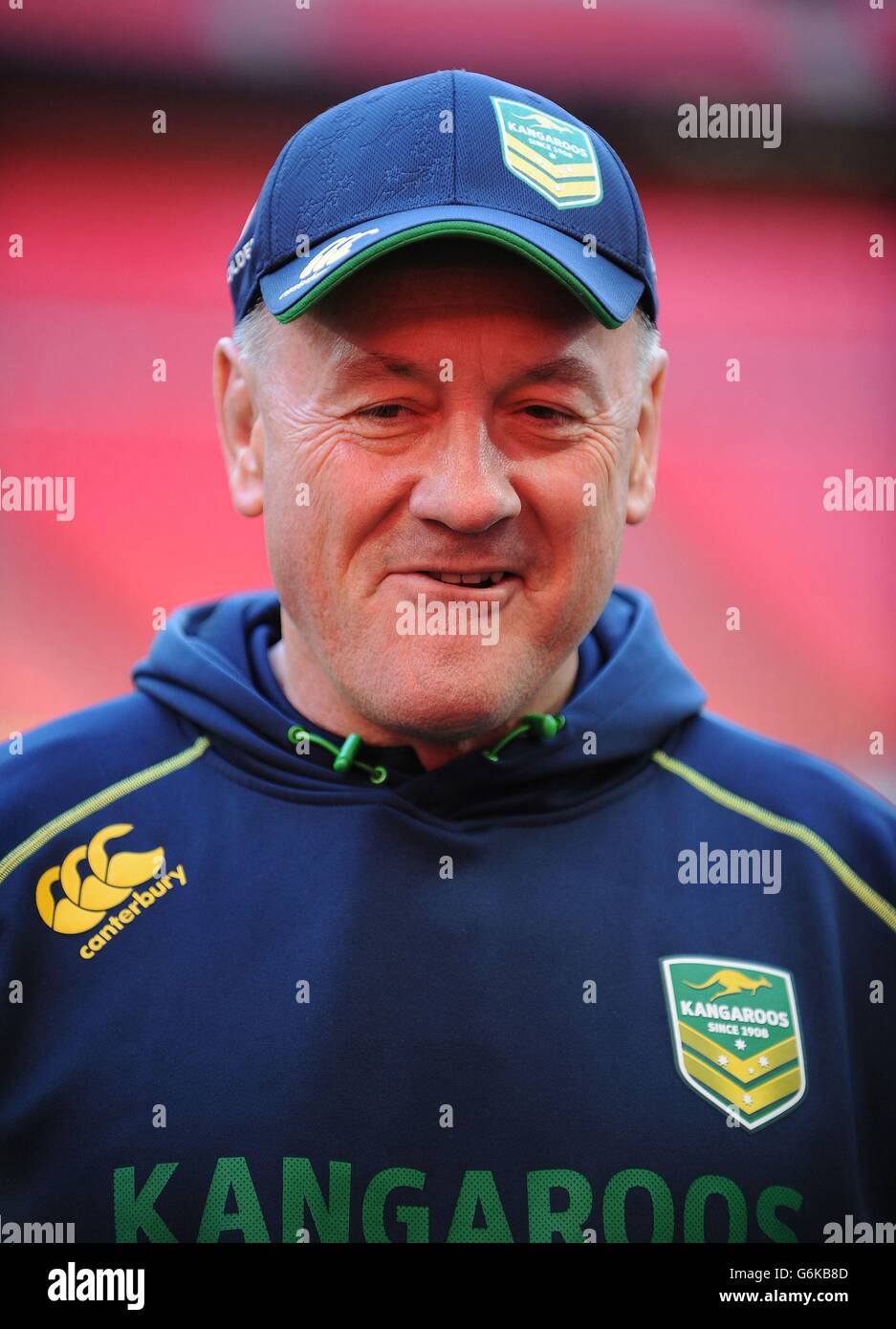 Australia coach Tim Sheen during the Captain's Run at Wembley Stadium ...