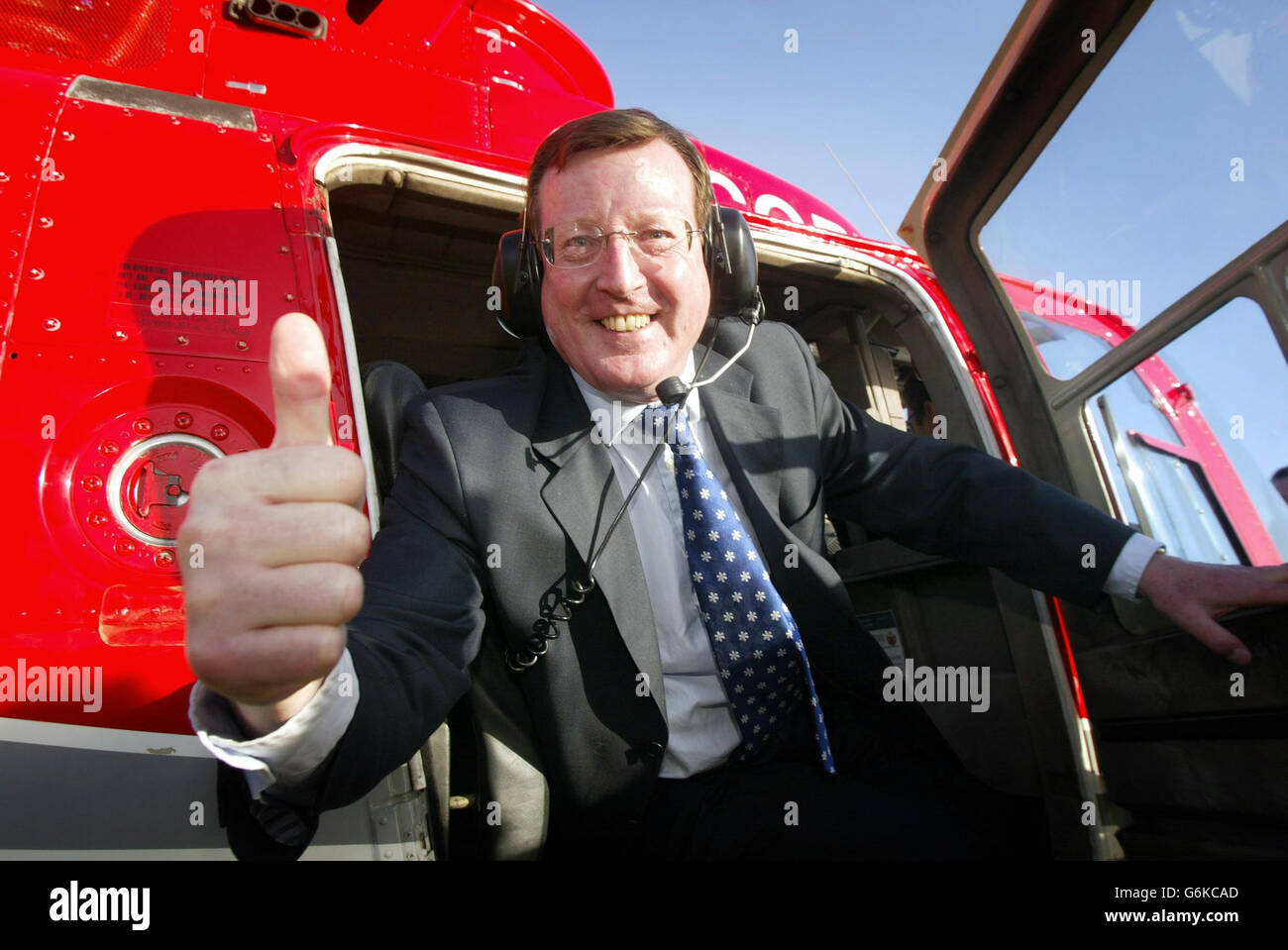 Dsvid Trimble Party Helicopter Stock Photo - Alamy