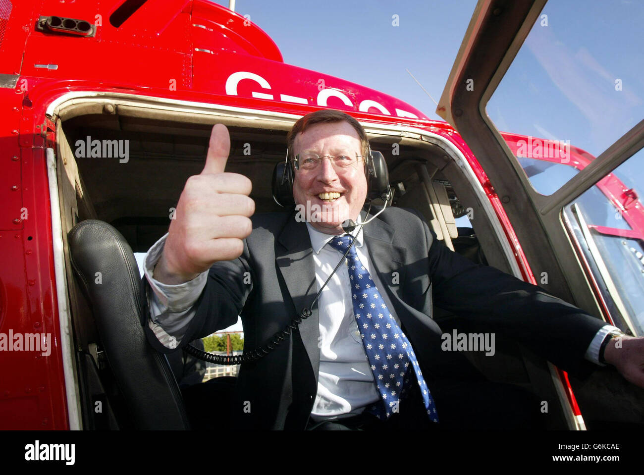 Dsvid Trimble Party Helicopter Stock Photo - Alamy