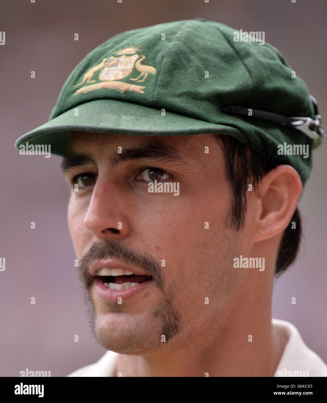 Australia's Mitchell Johnson looks-on during day two of the first Ashes ...