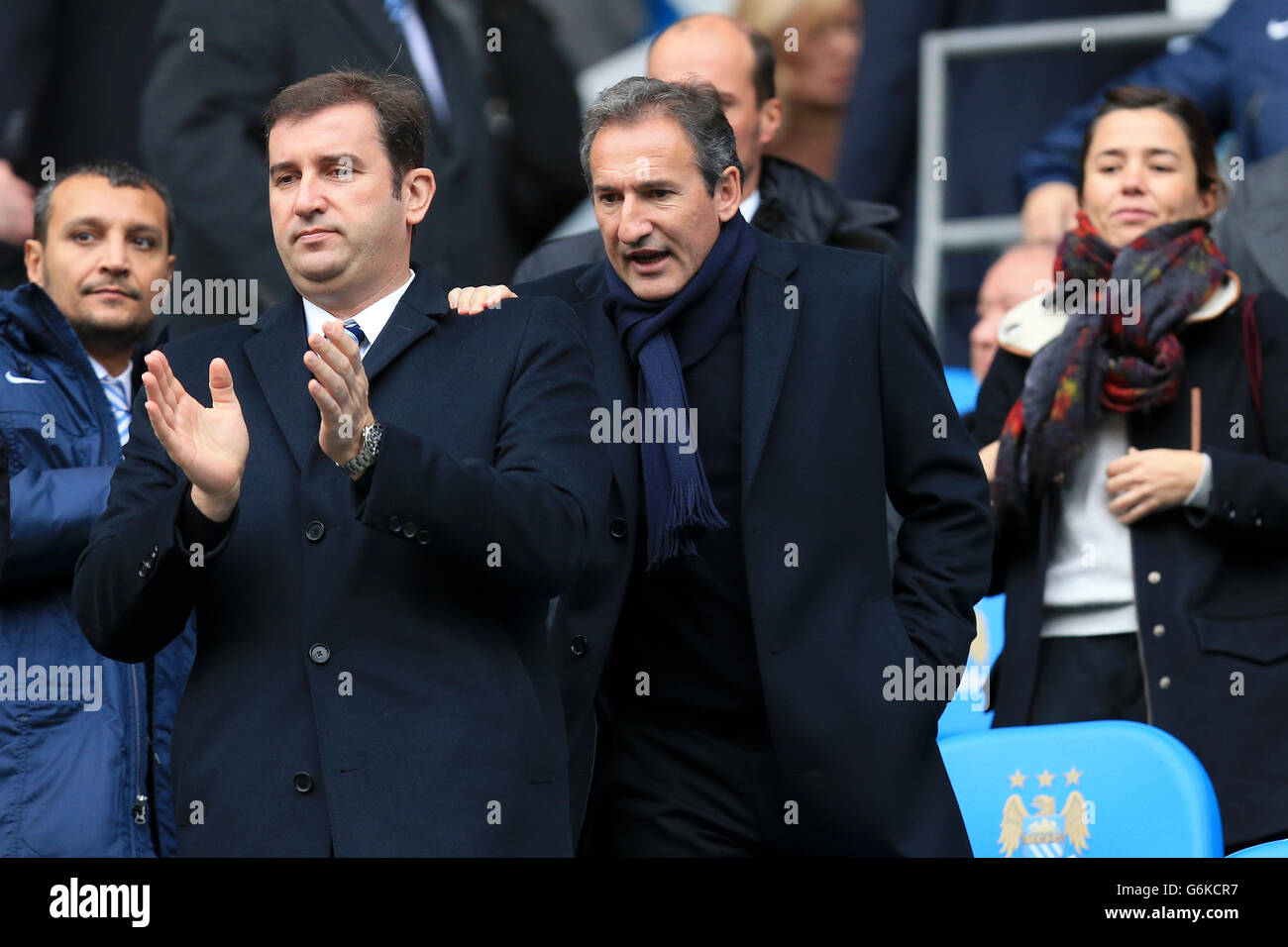 Manchester City chief executive Ferran Soriano (left) and director of ...