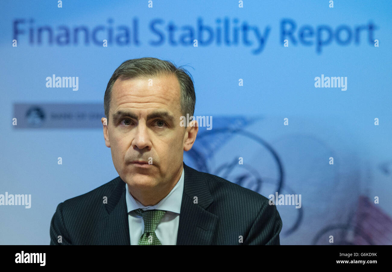 Governor of the Bank of England Mark Carney delivers this year's half ...