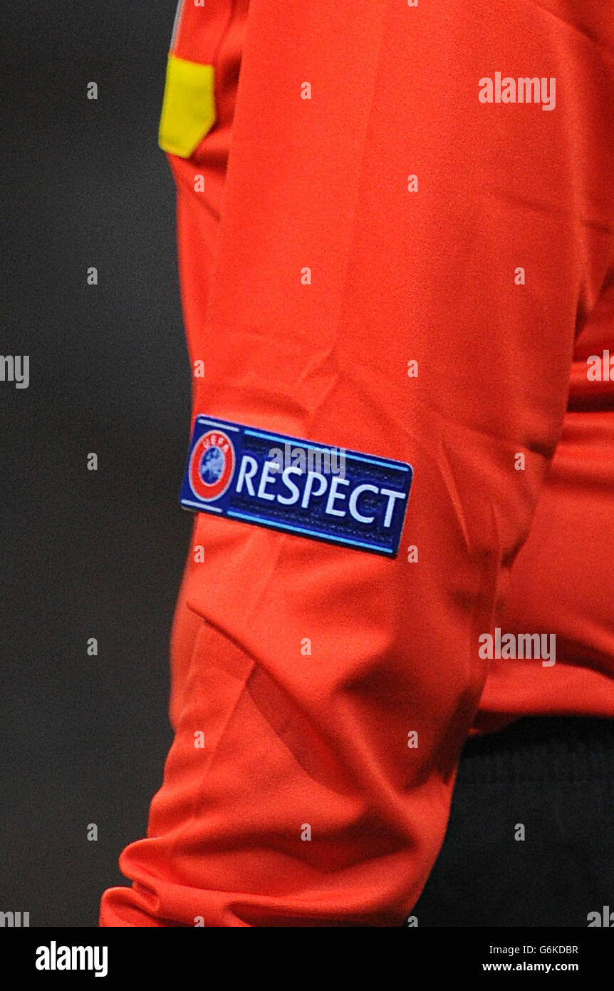 Etihad stadium a respect armband on a referees assistant hi-res stock ...