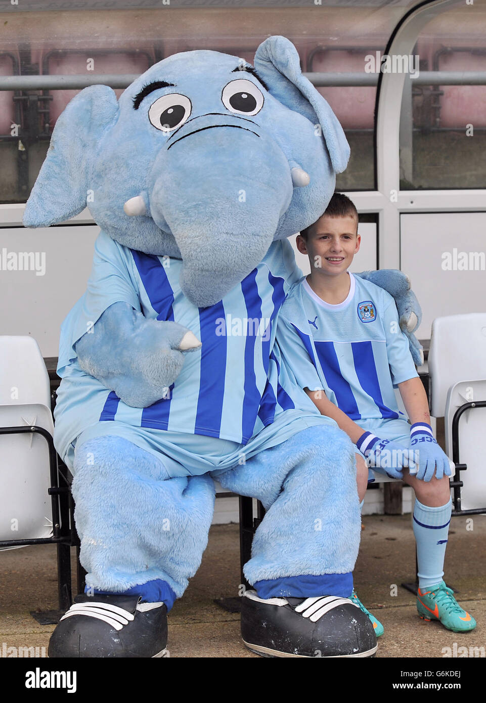 Mascot Sky Blue Sam (left) and a Coventry City mascot Stock Photo - Alamy