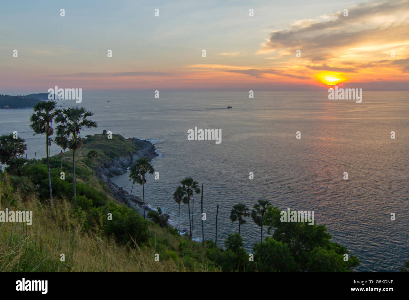 High view point of promontory view in sunset time Stock Photo - Alamy