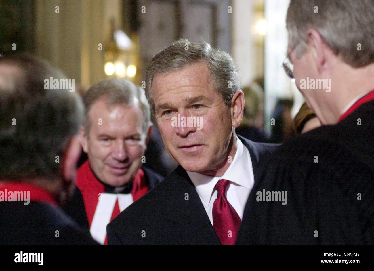 President George W. Bush meets members of the church inside Westminster ...