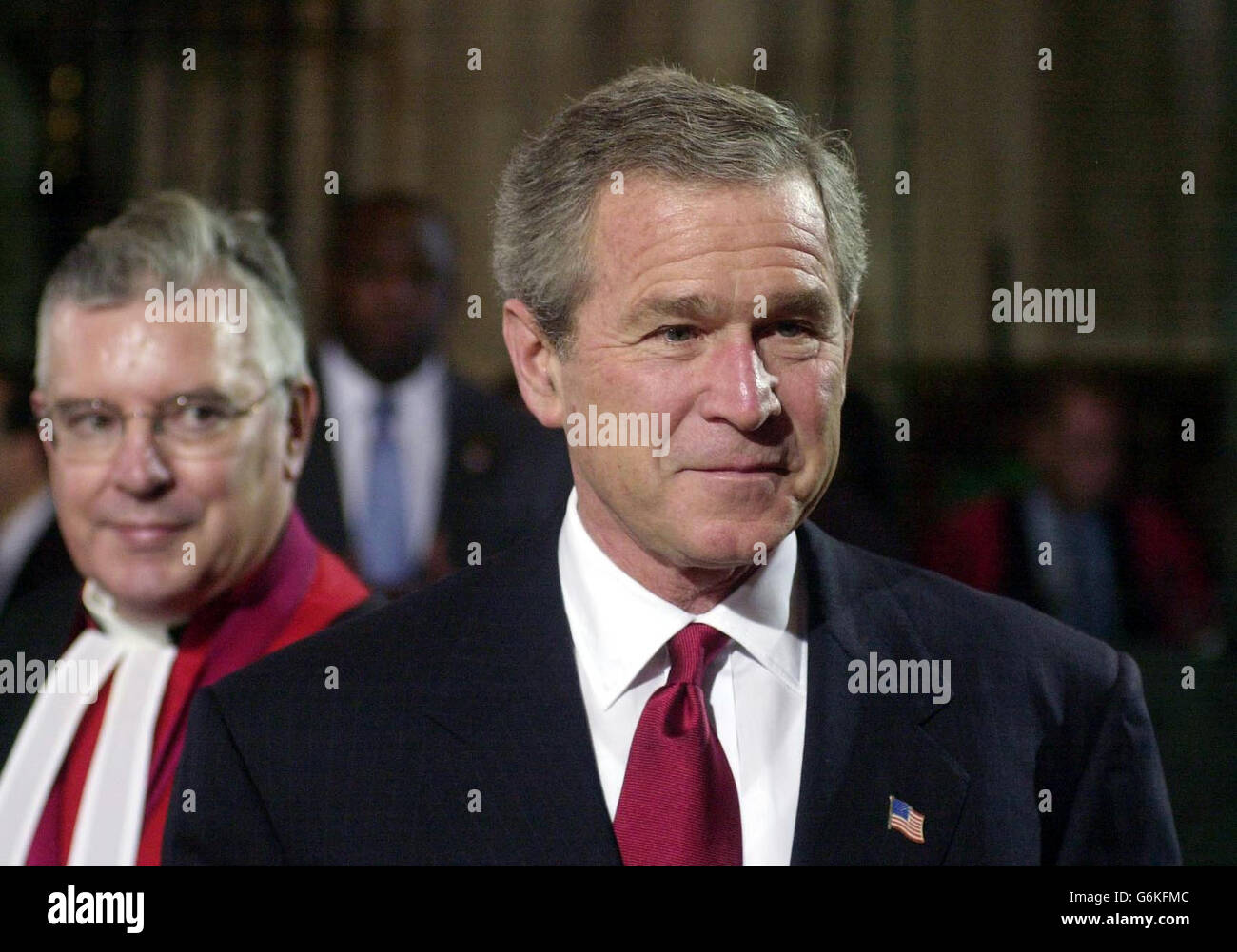 President George W. Bush meets members of the church inside Westminster ...