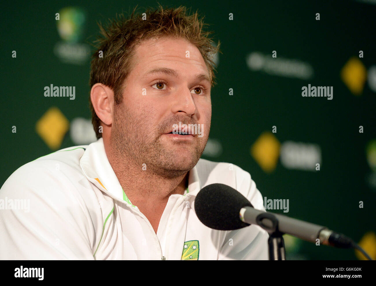 Australia's Ryan Harris speaks during the press conference at the ...