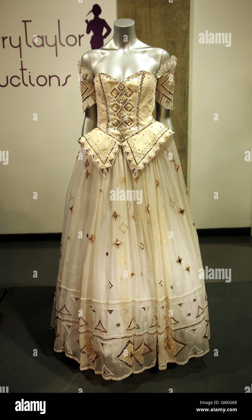 The ornate gown, designed by David and Elizabeth Emanuel, worn by the ...