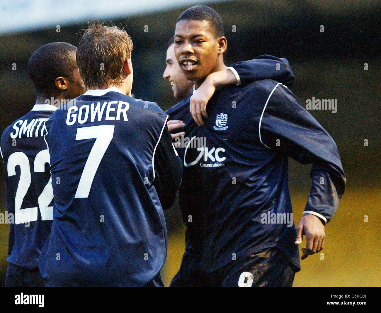 Southend's Tesfaye Bramble (right) celebrates his second goal against ...
