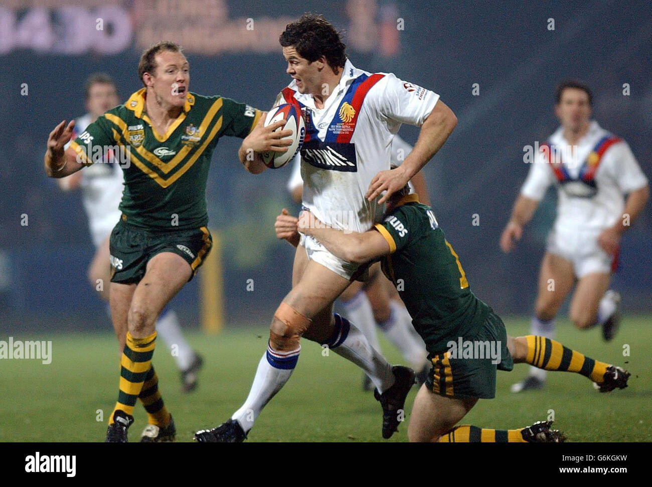 Sport rugby league action darren lockyer andrew farrell hi-res stock ...