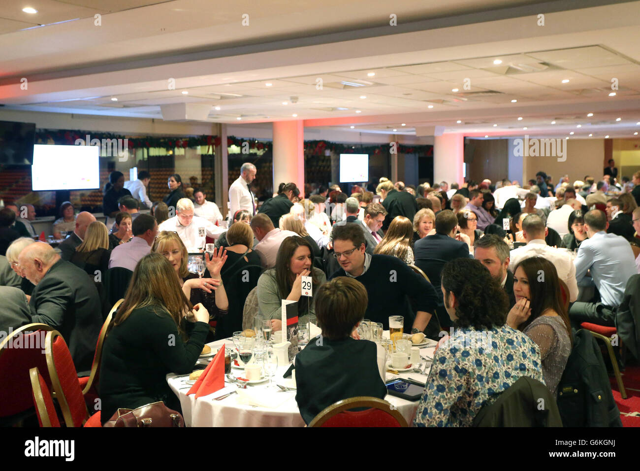 Guests enjoy the valley stadium 21st anniversary dinner hi-res stock ...