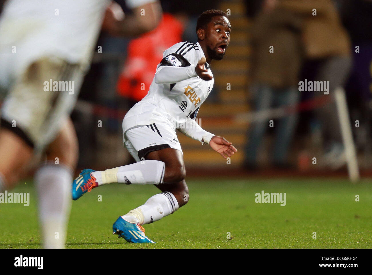 Swansea City's Nathan Dyer celebrates scoring their first goal during ...
