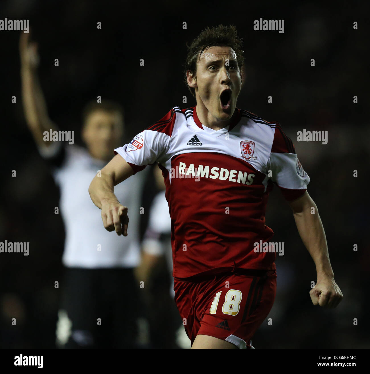 Middlesbroughs dean whitehead celebrates scoring their first goal hi ...