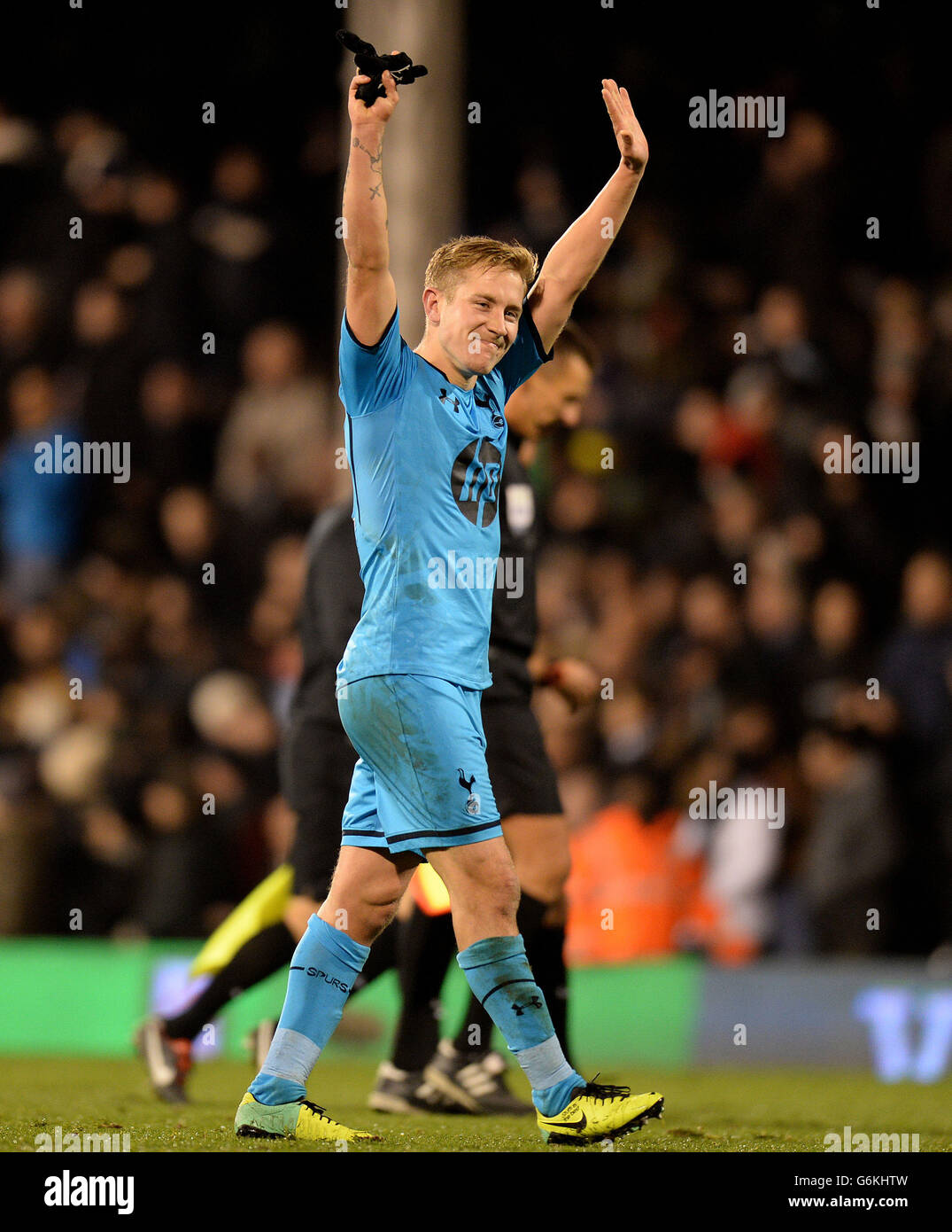 Lewis Holtby of Tottenham Hotspur celebrates at the end of the match ...