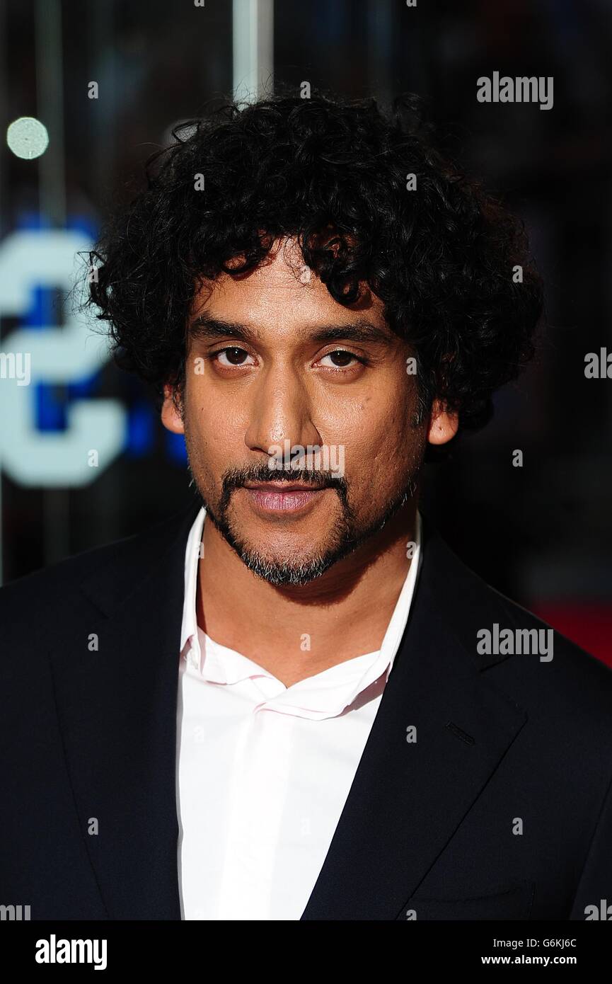 Naveen Andrews arriving for the Diana premiere at the Odeon Leicester ...