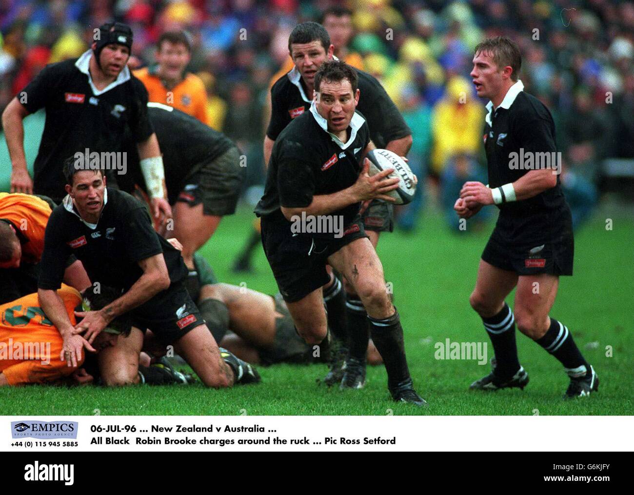 All black robin brooke charges around ruck hi-res stock photography and ...