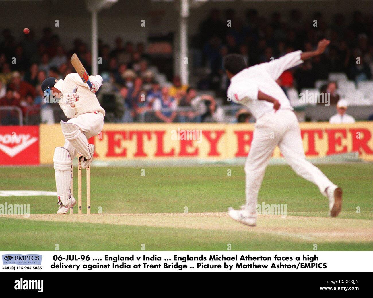 Michael atherton the third test match at trent bridge hi-res stock ...