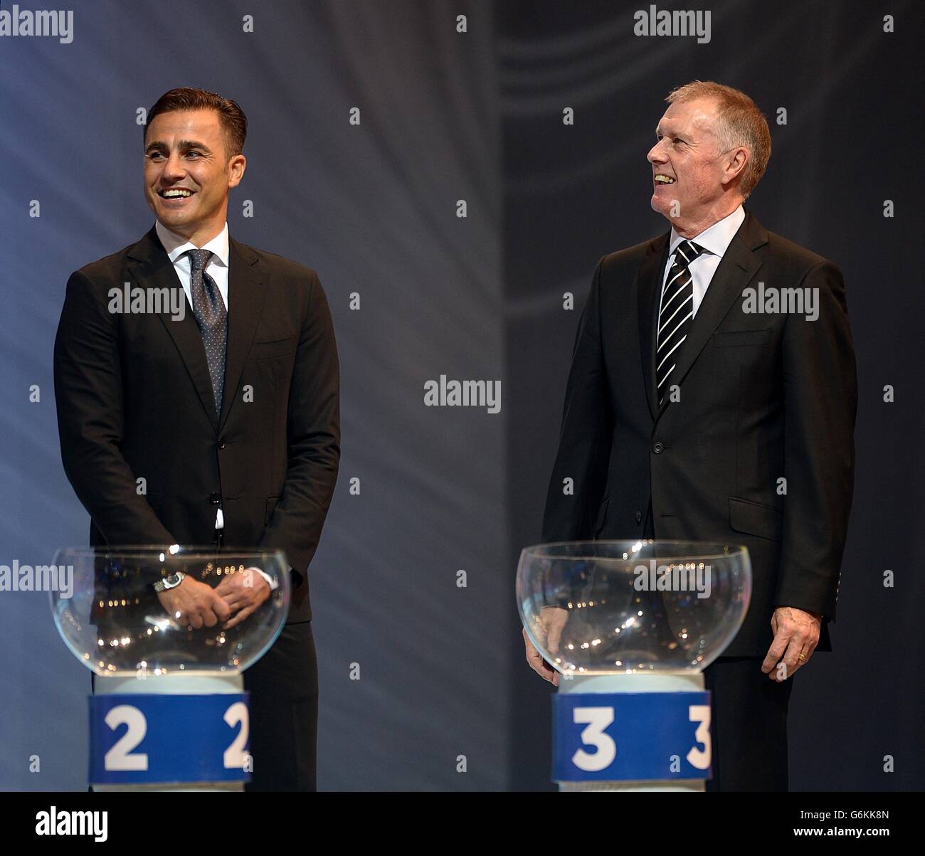 Former Italian footballer Fabio Cannavaro (left) and former English ...