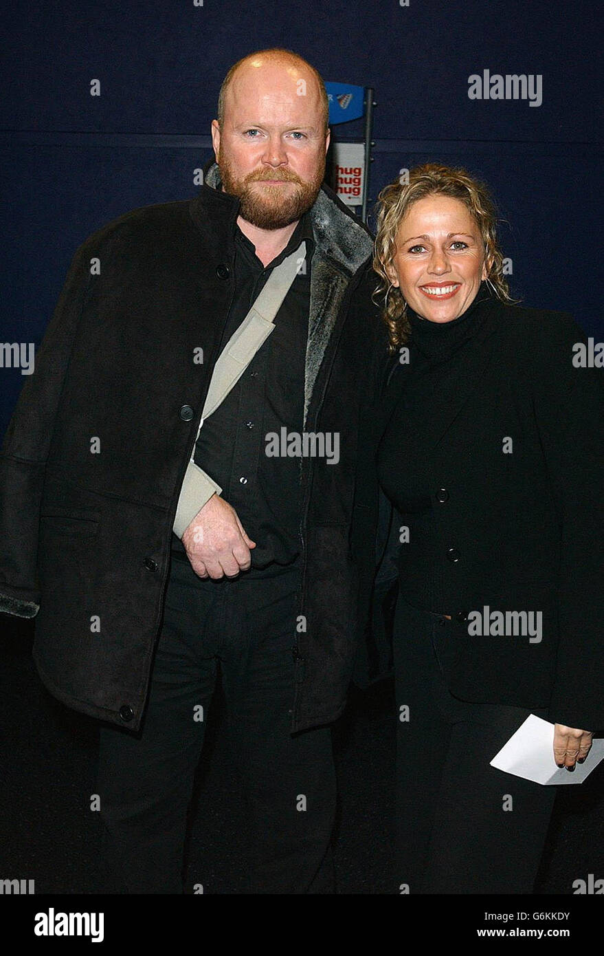 Actors Steve McFadden and his girlfriend Lucy Benjamin arrive for the ...