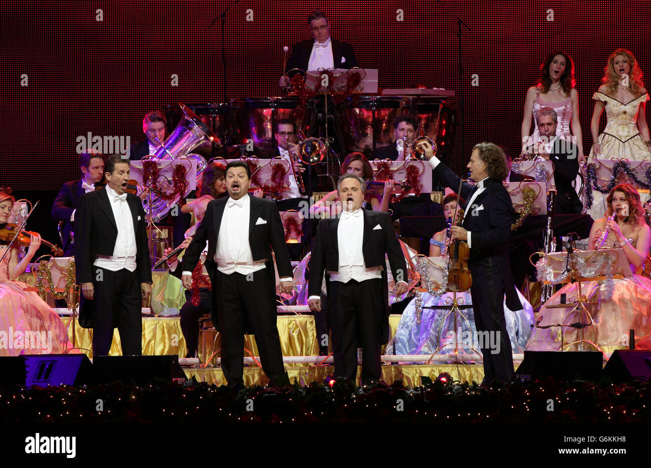 Dutch violinist and conductor Andre Rieu (right) performs with The ...