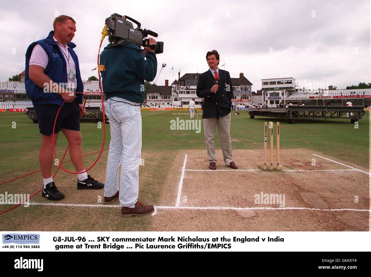 08-JUL-96 ... SKY commentator Mark Nicholas at the England v India game ...