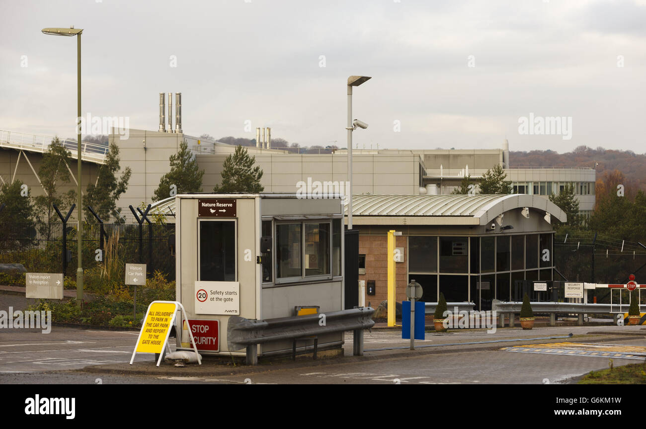 An entrance to the National Air Traffic Services (Nats) control centre ...