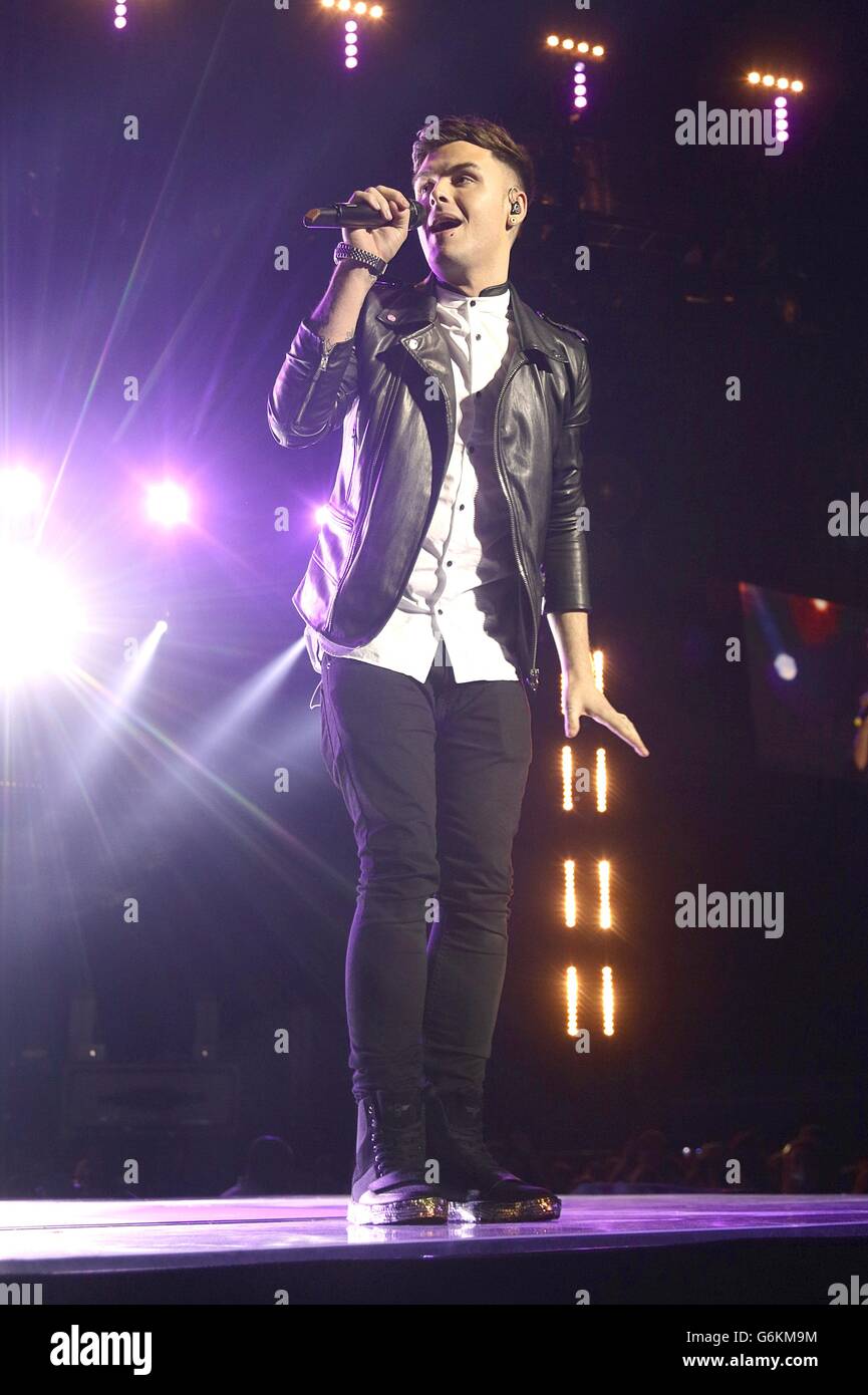 Union performing on stage capital fm jingle bell ball arena hi-res ...