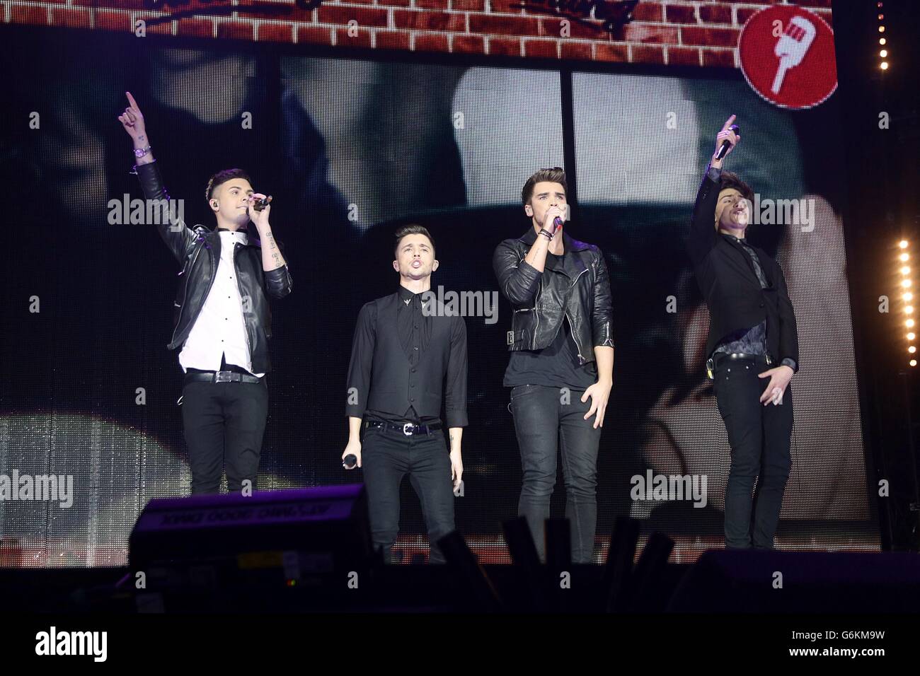 Union performing on stage capital fm jingle bell ball arena hi-res ...