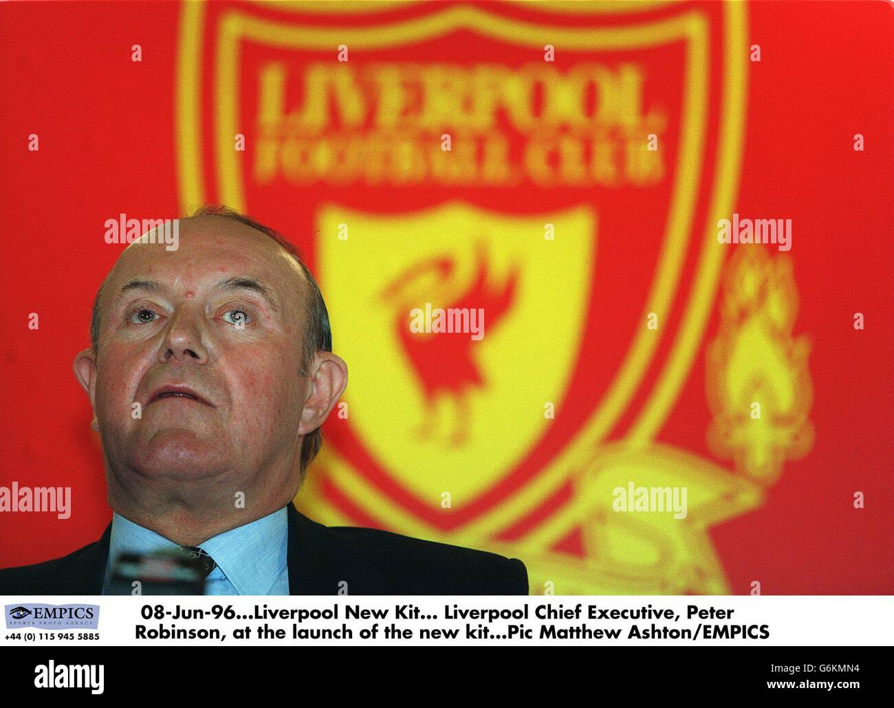 08-Jun-96. Liverpool New Kit. Liverpool Chief Executive, Peter Robinson ...