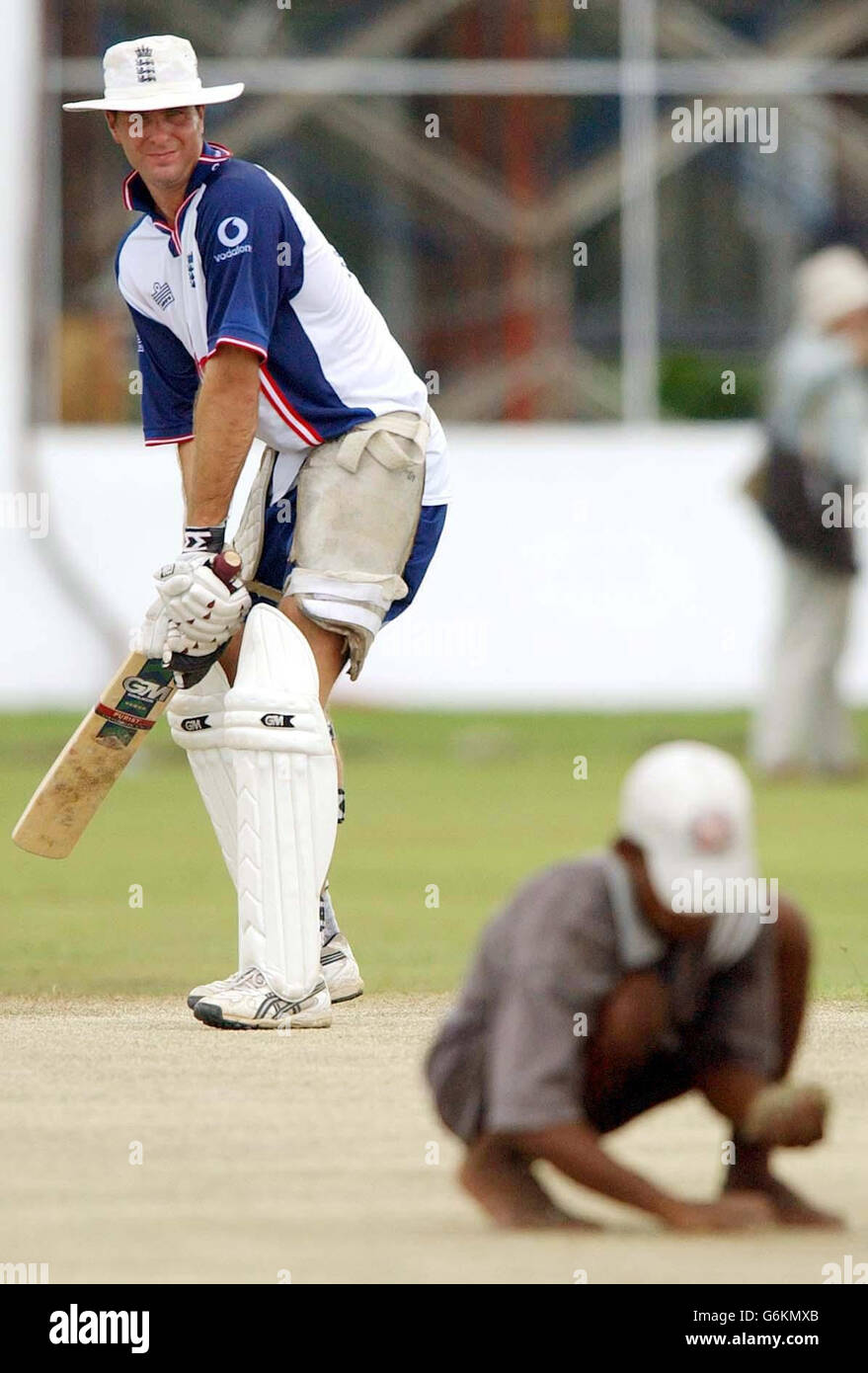 Cricket action batting michael vaughan hi-res stock photography and ...