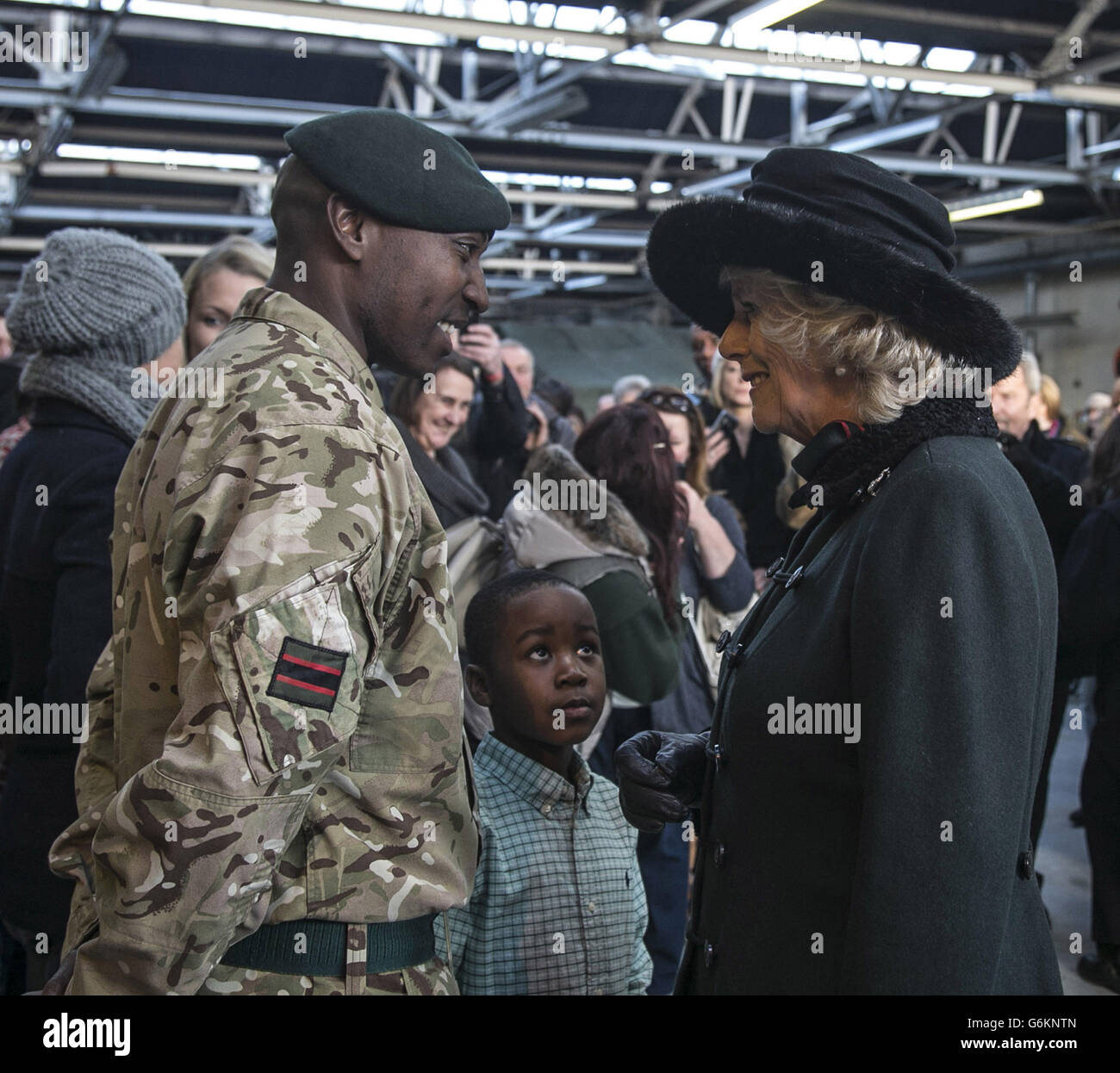 The Duchess of Cornwall stops to chat with Sgt Bill Jowah and his 6 ...