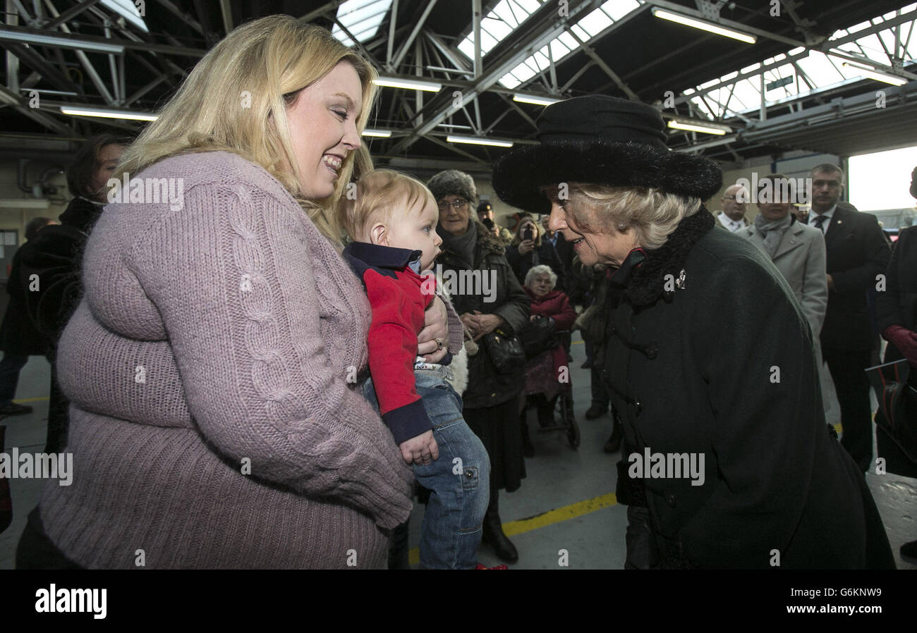 The Duchess of Cornwall meets Lola and her 1-year-old son Joseph Illes ...