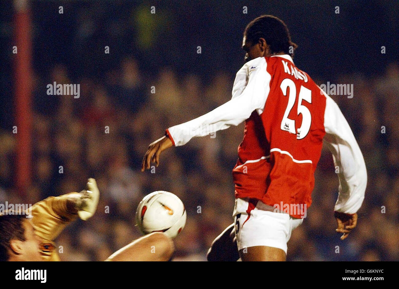 Arsenal's Kanu scores against visitors Wolves, during their Carling Cup ...