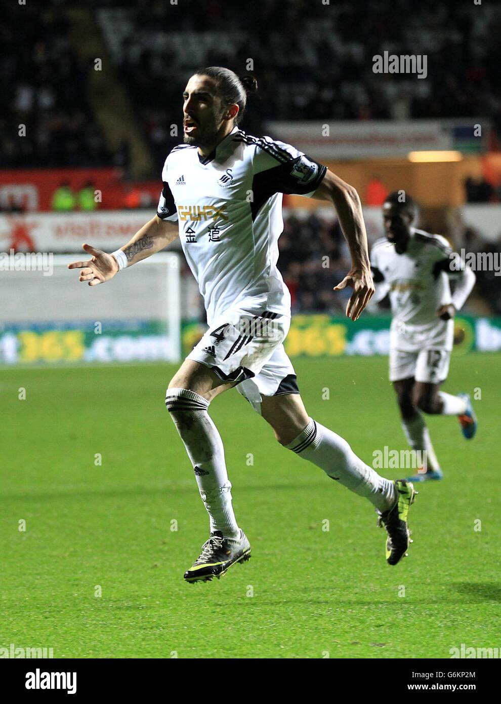 Swansea citys chico celebrates after scoring his teams opening goal hi ...
