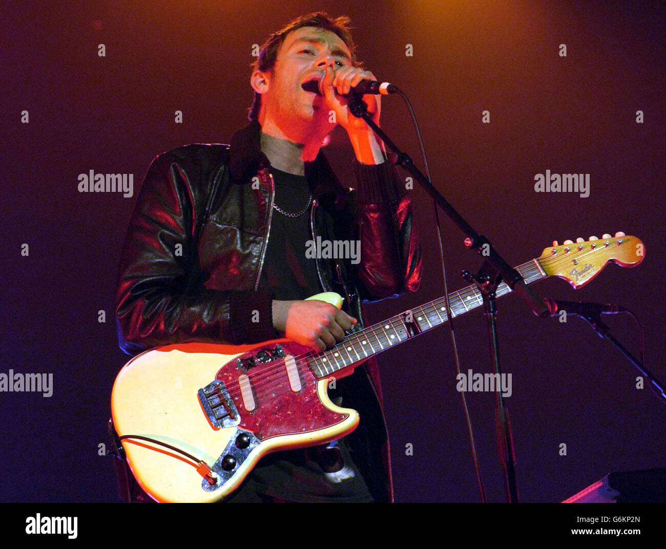 Lead Singer Damon Albarn from Blur performs live on stage at the ...