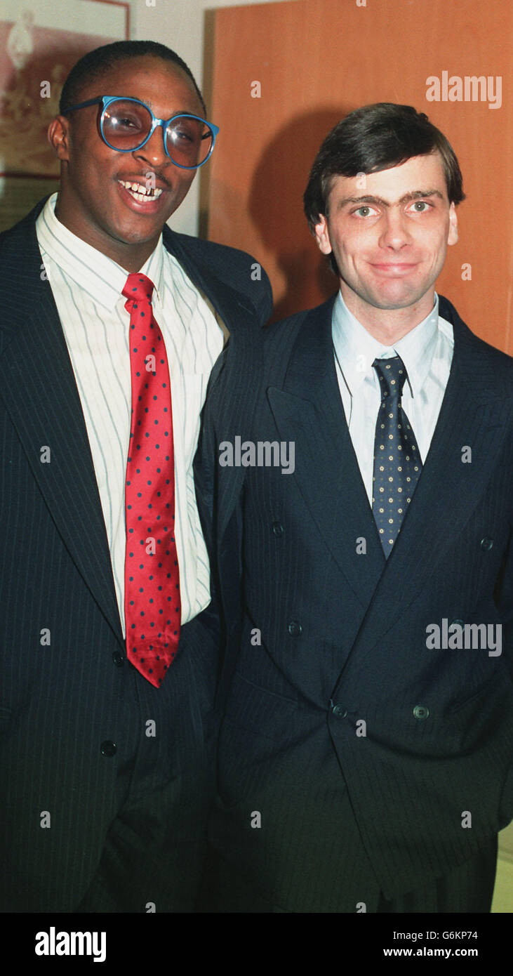 Mark Braithwaite (left) and Engin Raghip at a news conference in London ...