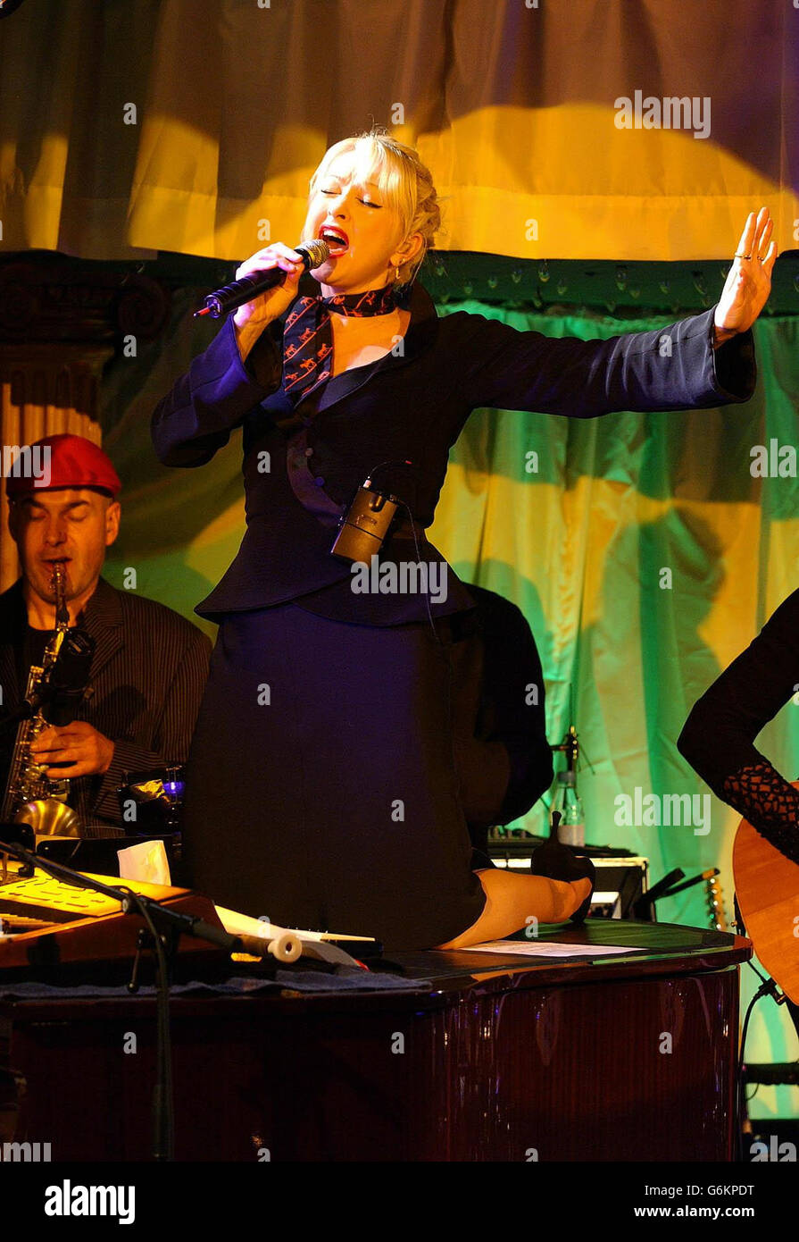 Singer Cyndi Lauper performs songs during a showcase for her latest ...