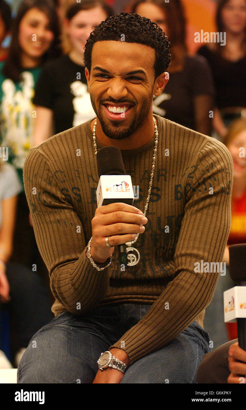 Singer Craig David during his guest appearance on MTV's TRL UK, at the ... Singer Craig David during his guest appearance on MTV's TRL UK, at the ...