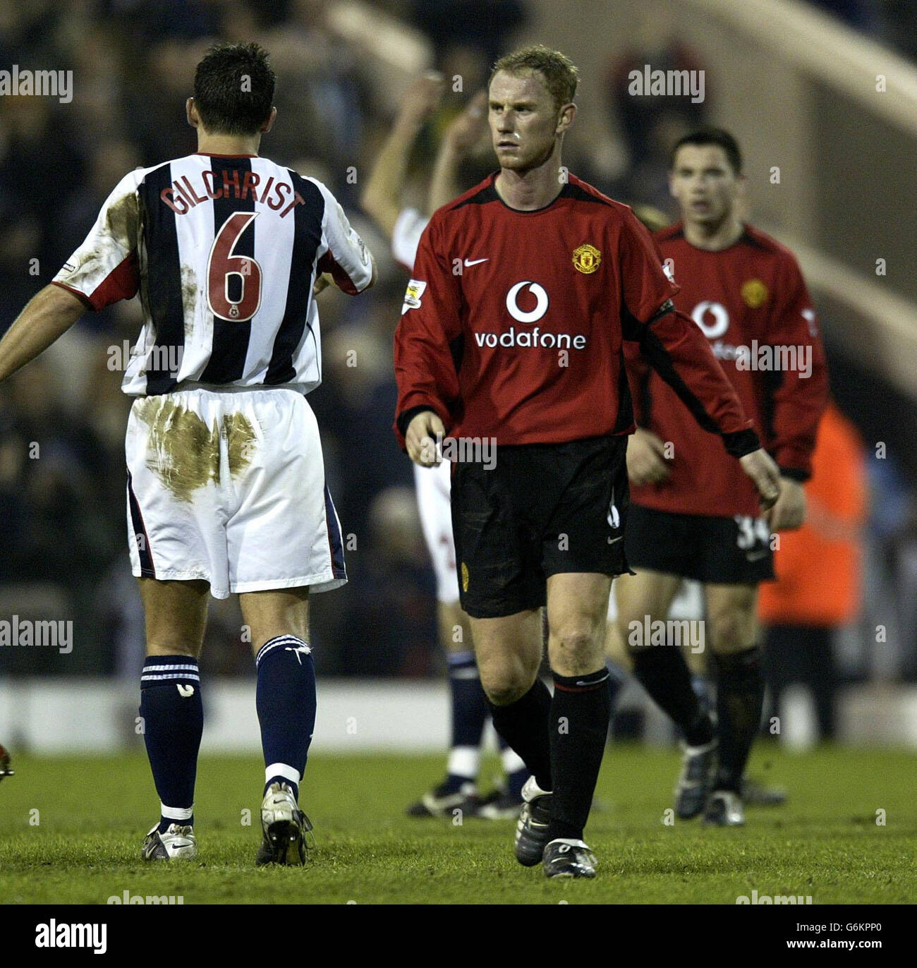 Manchester United captain Nicky Butt shows his dejection as West ...