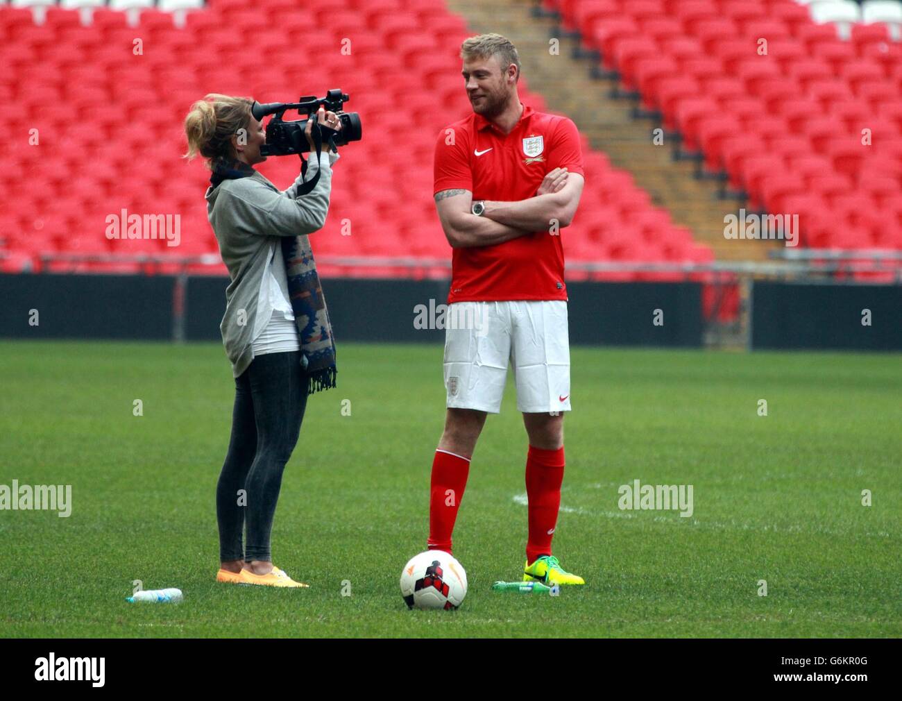 Freddie Flintoff during the celebrity football match between Nick ...